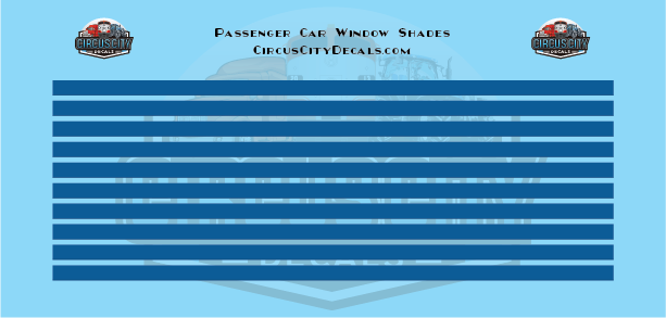 Passenger Car Window Shades Blue HO Scale