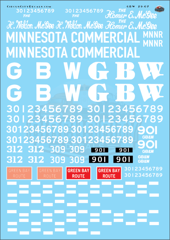 Green Bay & Western GBW Locomotive Decal Set G Scale Minnesota ...