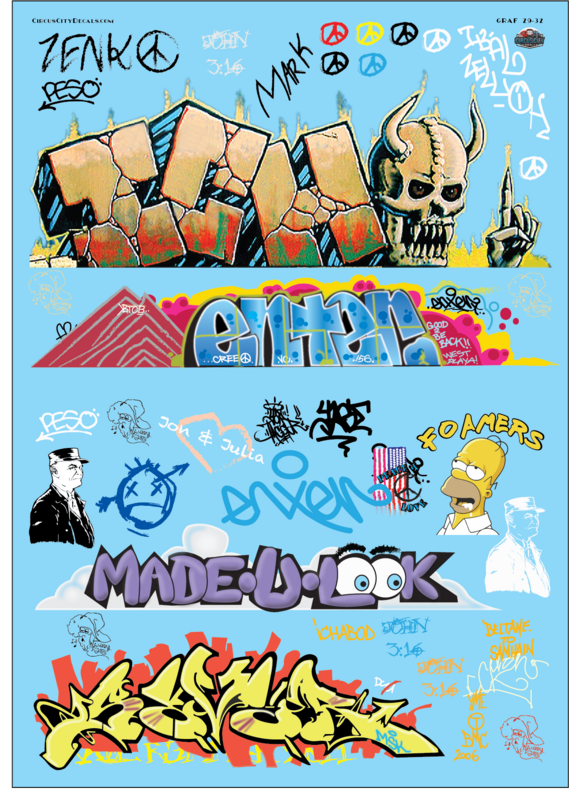 Railroad Graffiti G Scale Decal Set