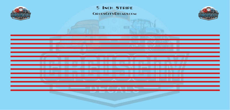 5 Inch SP Scarlet Red Stripes 1:87 HO Scale