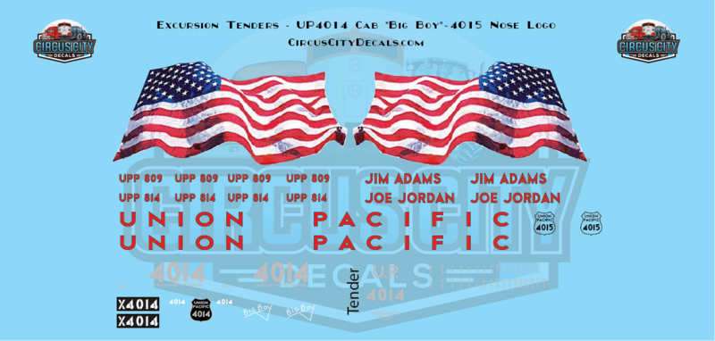 Union Pacific 4014 Cab Lettering & "Big Boy" Chalk, Aux Water Tender's ...