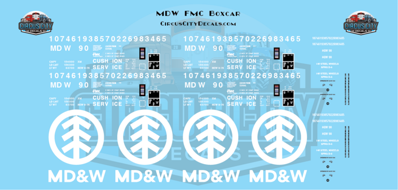 Minnesota Dakota & Western 50ft FMC Plug Door Boxcar HO Scale Decal Set