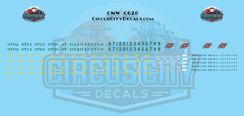 Chicago North Western CNW Alco C628 HO 1:87 Scale Decal Set