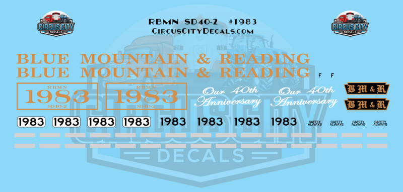 RBMN Reading Blue Mountain & Northern Railroad SD40-2 #1983 O 1:48 ...