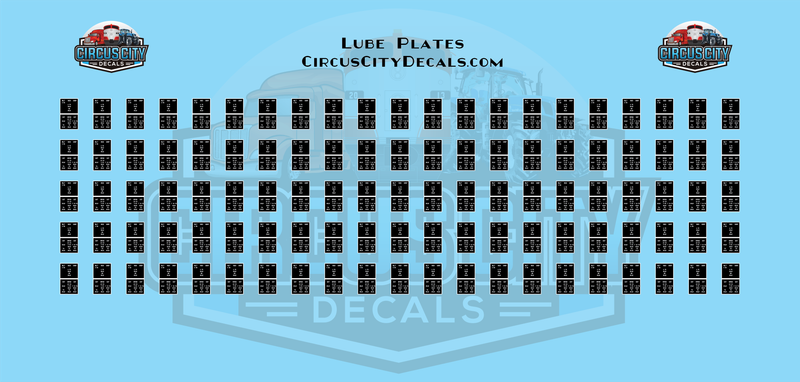 Lube Plate HO 1:87 Scale Decal Set