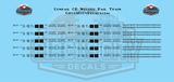 Conrail CR Welded Rail Train HO 1:87 Scale Decal Set