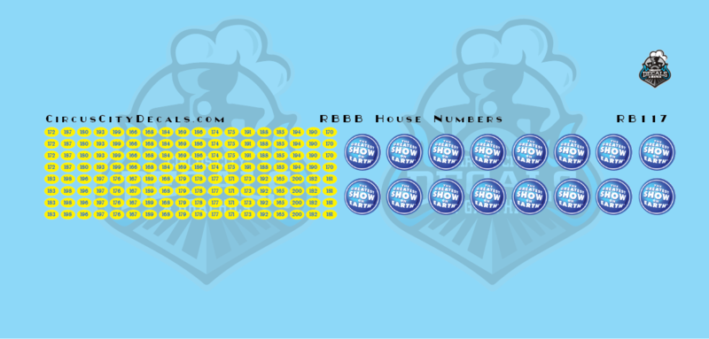 Ringling Brothers & Barnum Bailey Blue Unit House Numbers & Globes N ...