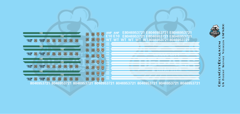 US Forest Service Truck Vehicle Decals 1:50 Scale