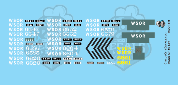 Wisconsin & Southern Railroad GP35 Decal Set WSOR