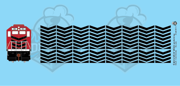 EMD Chevrons GP SD Black Style 3 HO Scale Decals