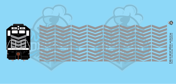 EMD Chevrons GP SD Gray Style 3 HO Scale Decals