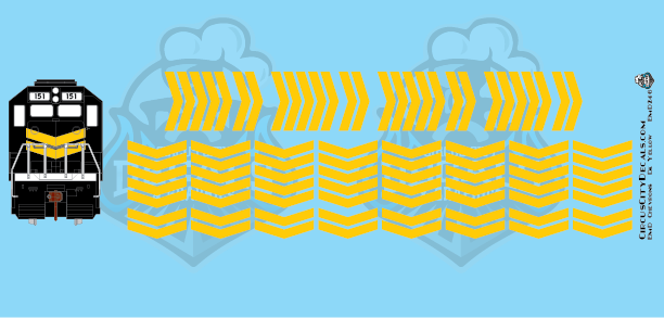 EMD Chevrons GP SD Dk Yellow Style 4 HO Scale Decals