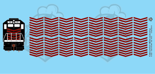 EMD Chevrons GP SD Dk Red Style 5 HO Scale Decals