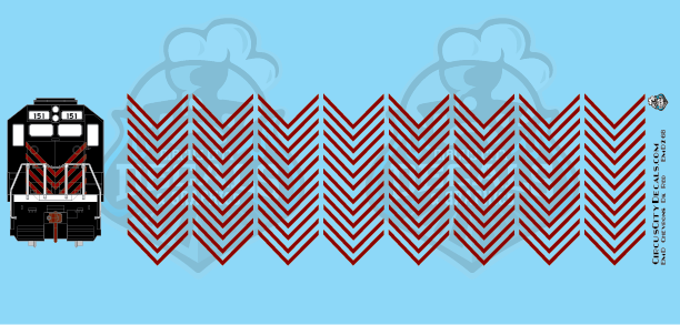 EMD Chevrons GP SD Dk Red Style 6 HO Scale Decals