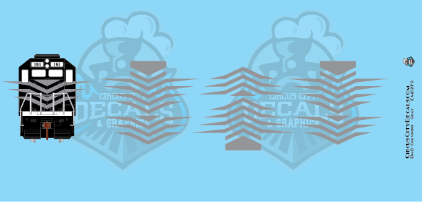 EMD Chevrons GP SD Gray Style 7 HO Scale Decals