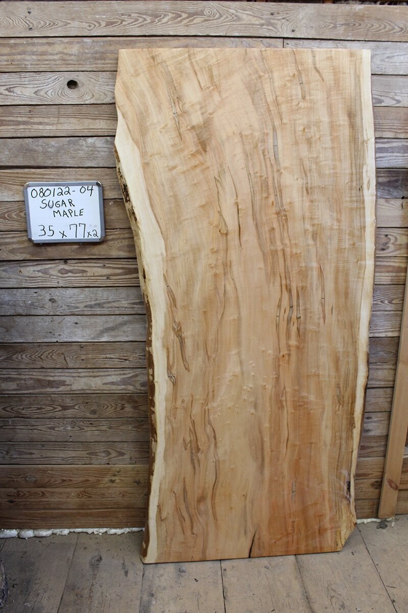 Maple Wood Slab Burled Maple Slab #4090 (95" X 34.5" 36" X 2.5")