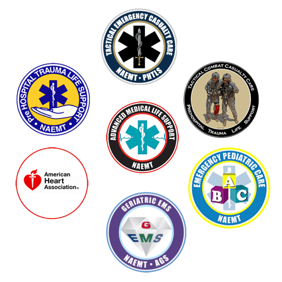 Patch PHTLS, AMLS, EPC, TCCC, TECC, ACLS, EMS.