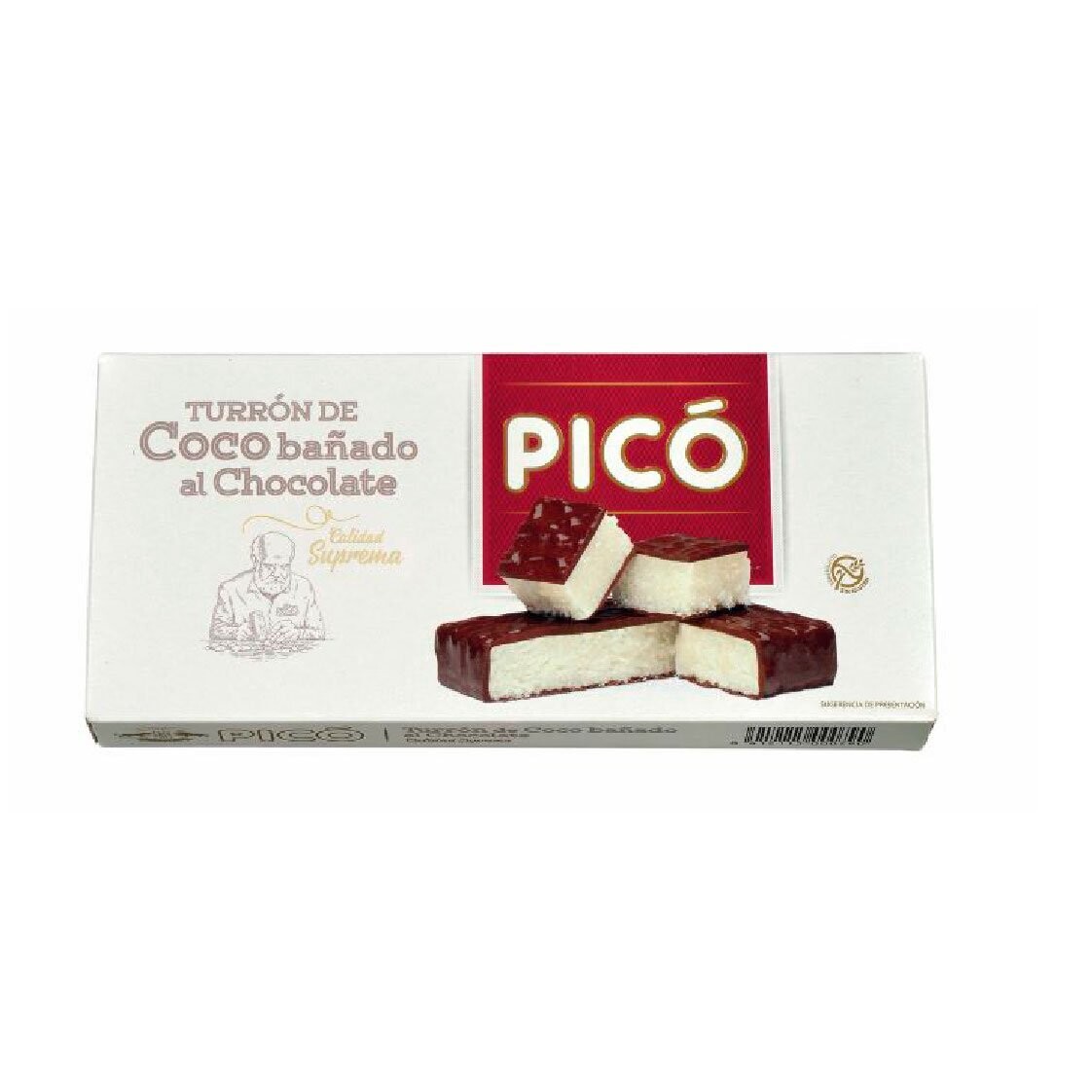 PICO. Turrón de Coco Bañado con Chocolate. 200g