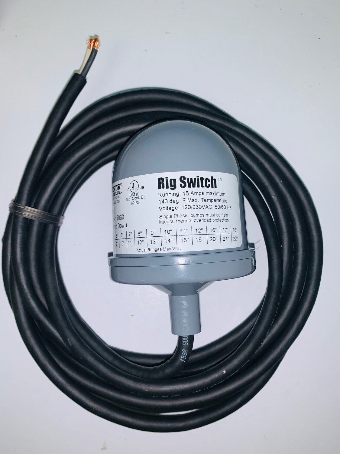 Normally Open Float Switch 120/230V (bare leads)