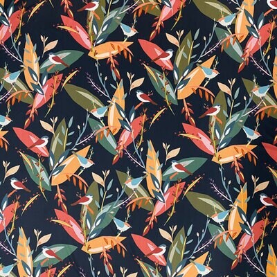Viscose - Mango, Jade, Olive, Coral & Black Birds | Shop