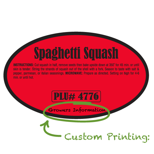 Semi-Custom Spaghetti Squash - Produce Labels Order | Store - Produce ...