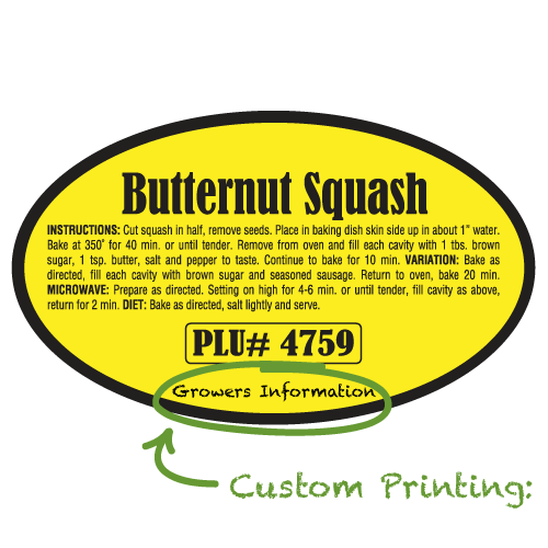 Semi-Custom Butternut Squash - Produce Labels Order | Store - Produce ...