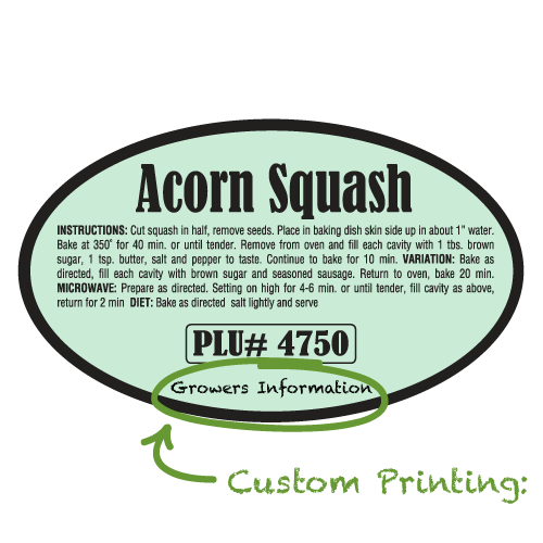 Semi-Custom Acorn Squash - Produce Labels Order Labels Online | Store ...