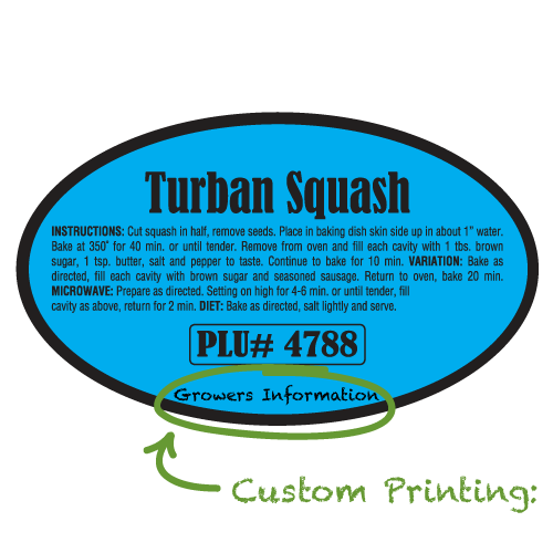 Semi-Custom Turban Squash - Produce Labels Order Labels | Store ...