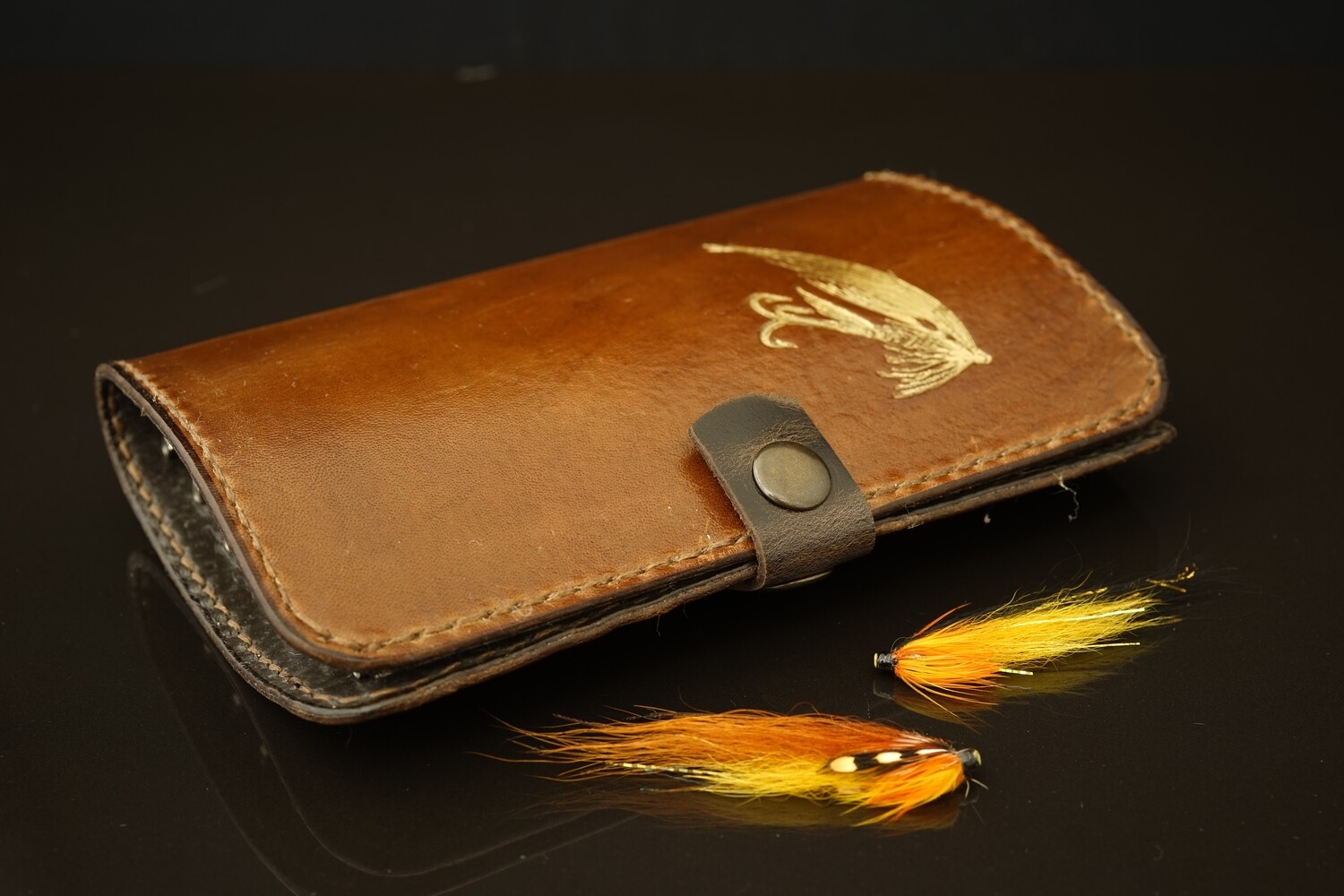 Handmade leather fly fishing accessories