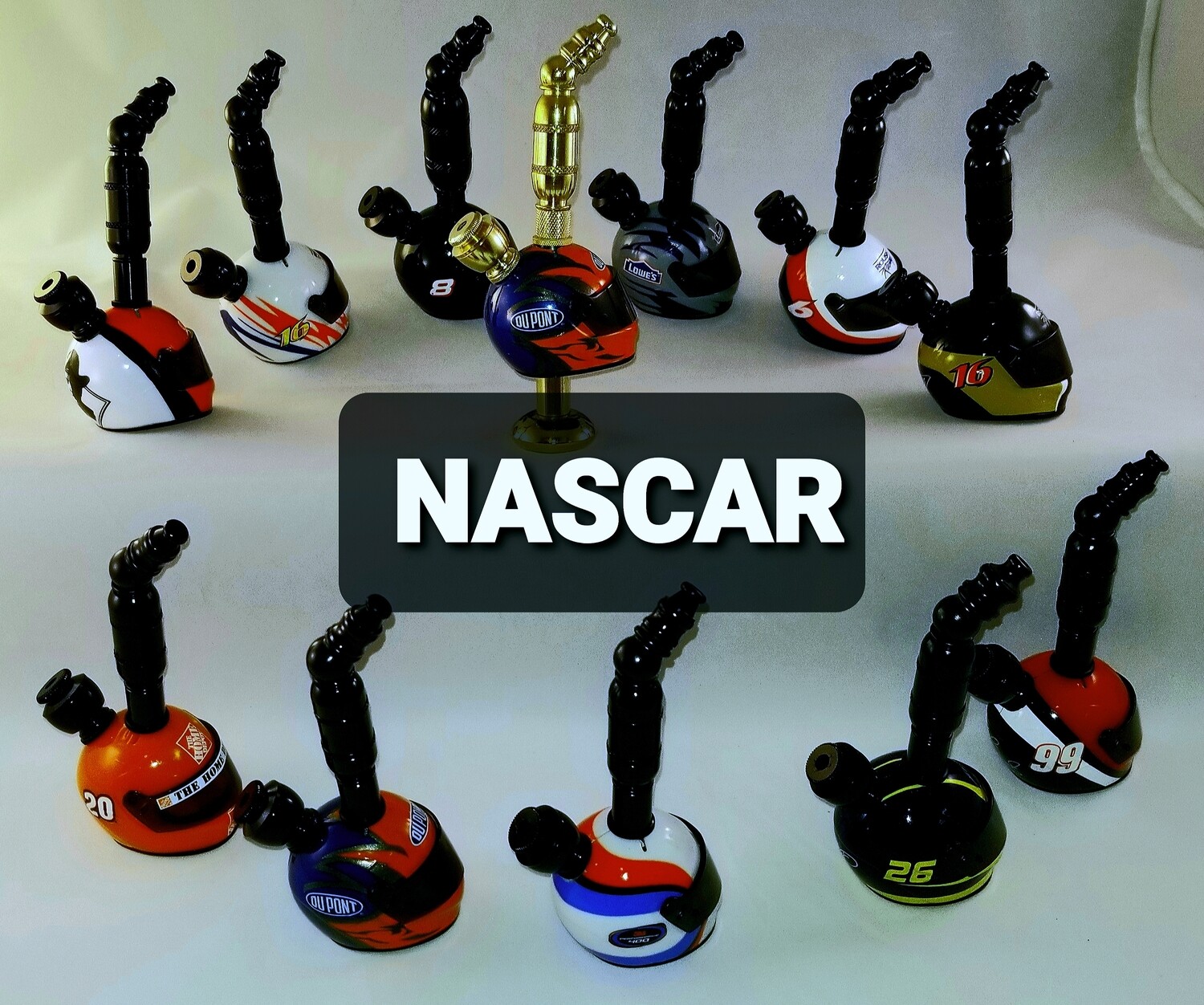 NASCAR DRIVER HELMET SMOKING PIPES