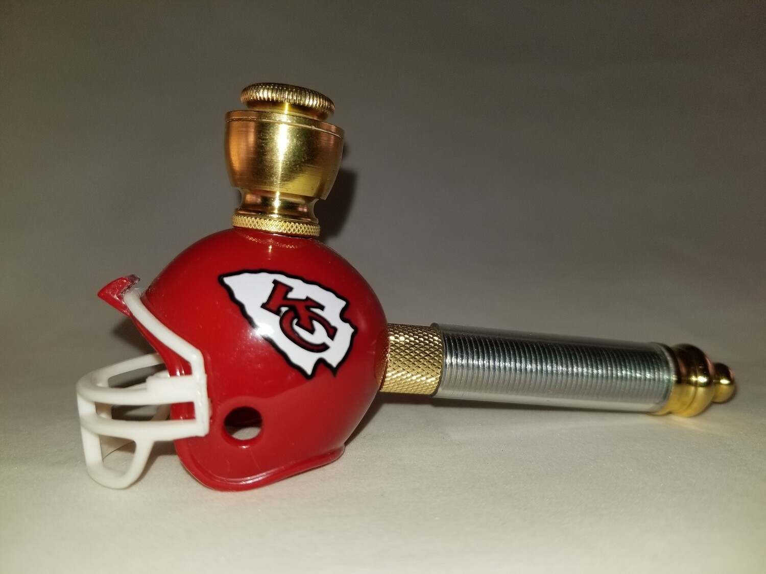 KANSAS CITY CHIEFS NFL FOOTBALL HELMET SMOKING PIPE Long Stem/Brass ...