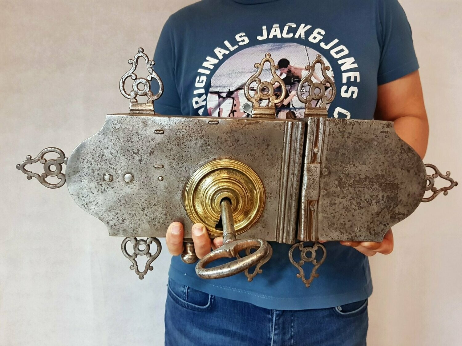 Antique Rare Very Heavy French Castle Door Lock