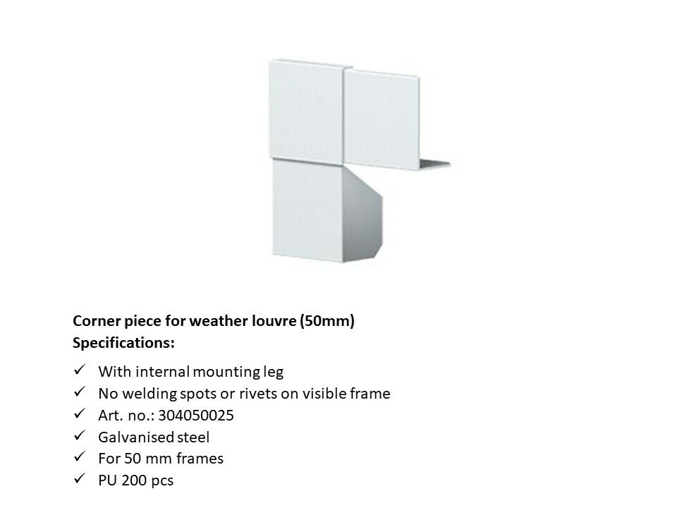 Weather Louvre 50mm - HVAC - Engmek Mechanical Engineering Supplies
