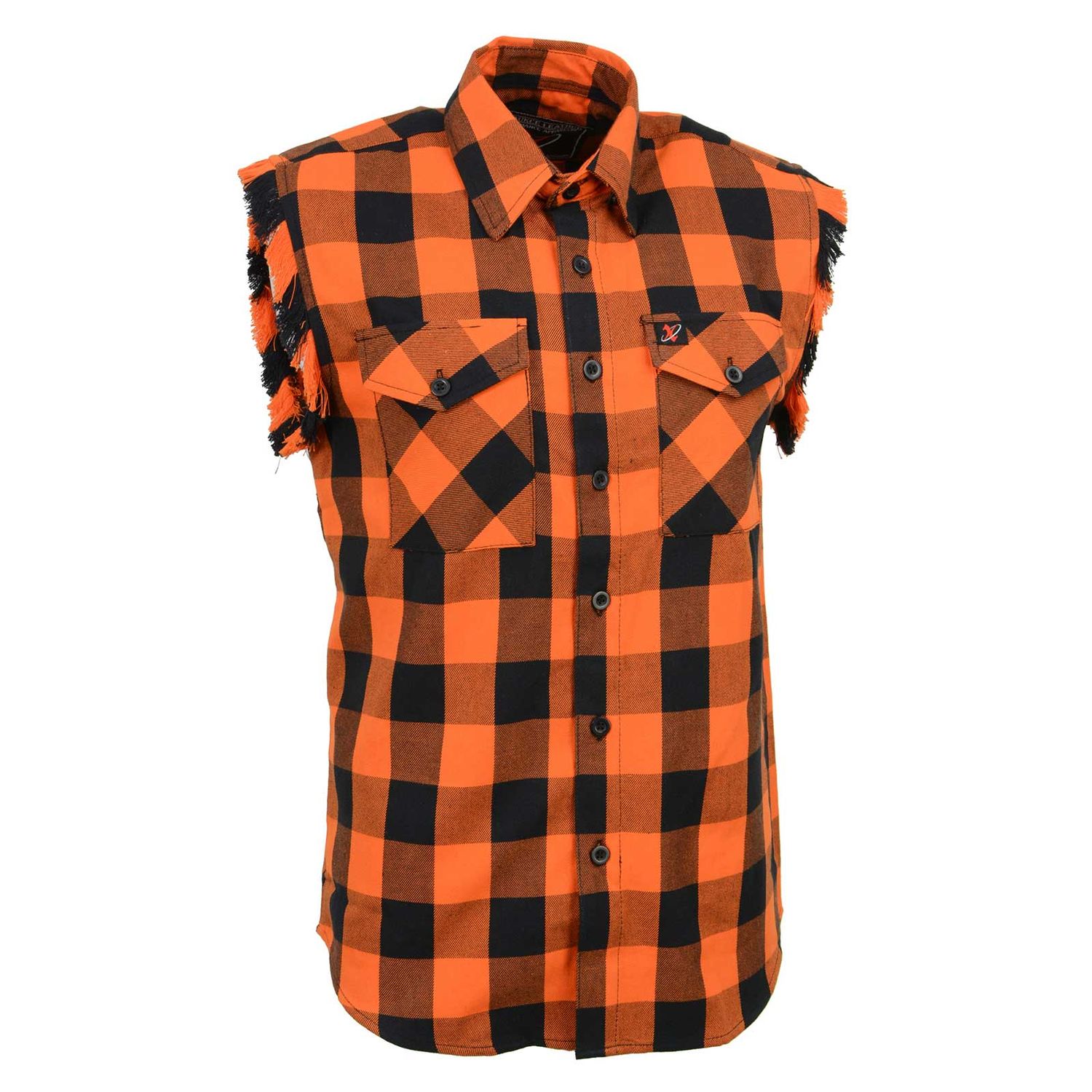 Milwaukee Leather MNG11698 Men’s Classic Black and Orange Button-Down ...