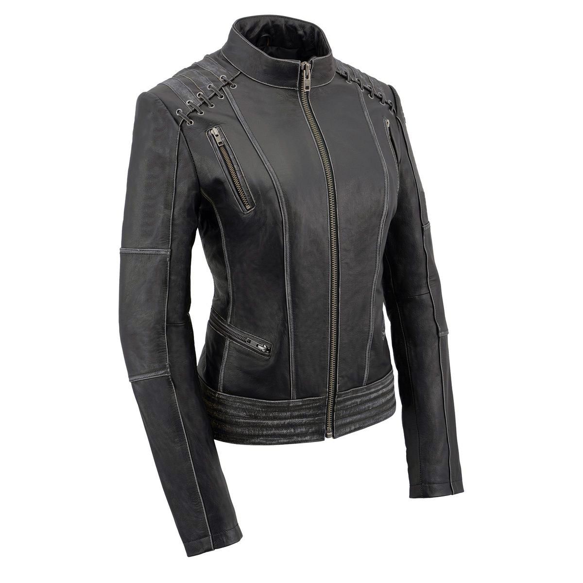Milwaukee Leather MLL2526 Women's 'Elegant' Distressed Gray Detail ...