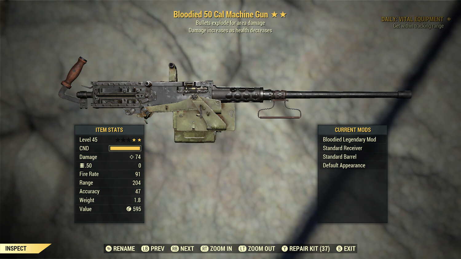 Bloodied Explosive 50-Cal Machine Gun