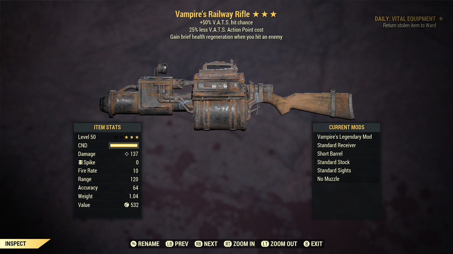 Vampire 50hc/25 Railway Rifle