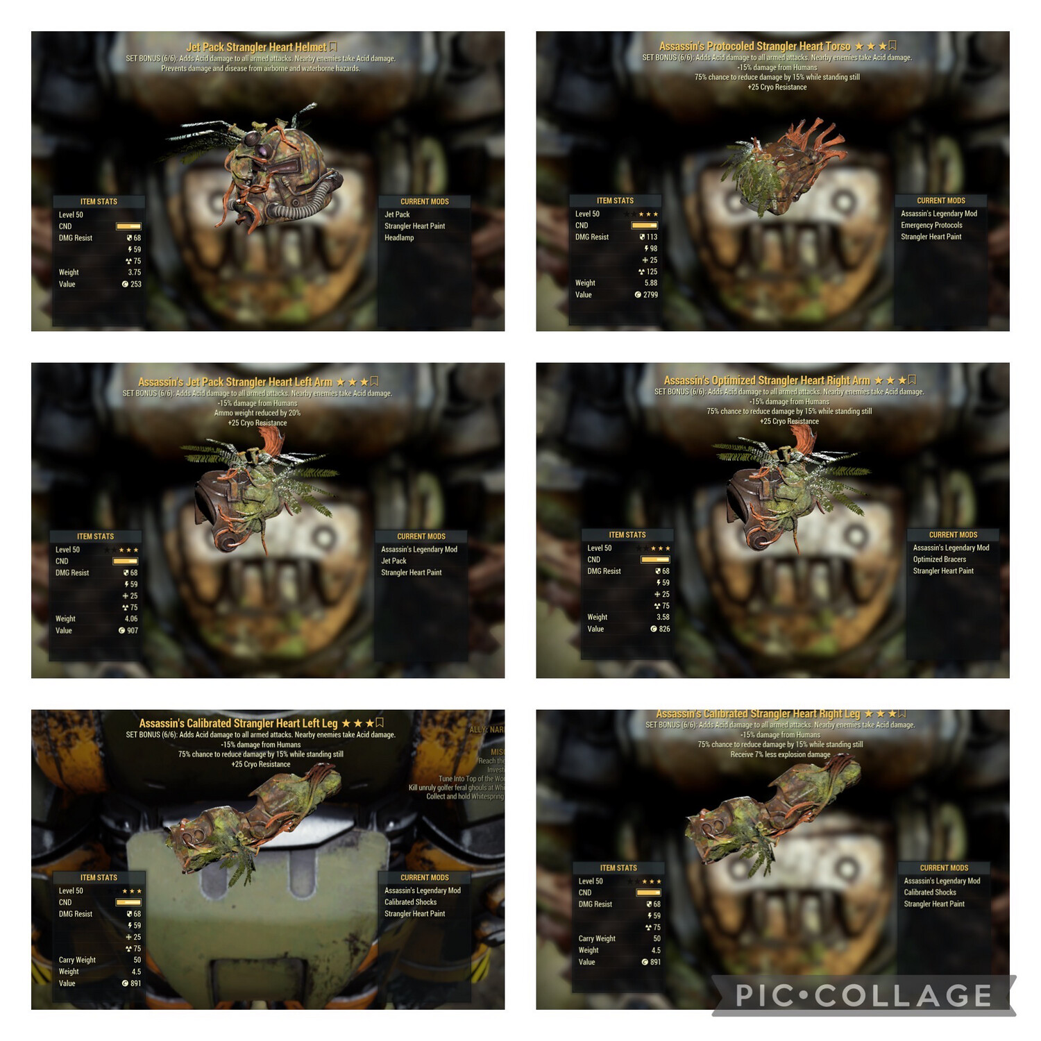 Assassins Cryo X4 Sentinel Strangler Heart Power Armor Full Set