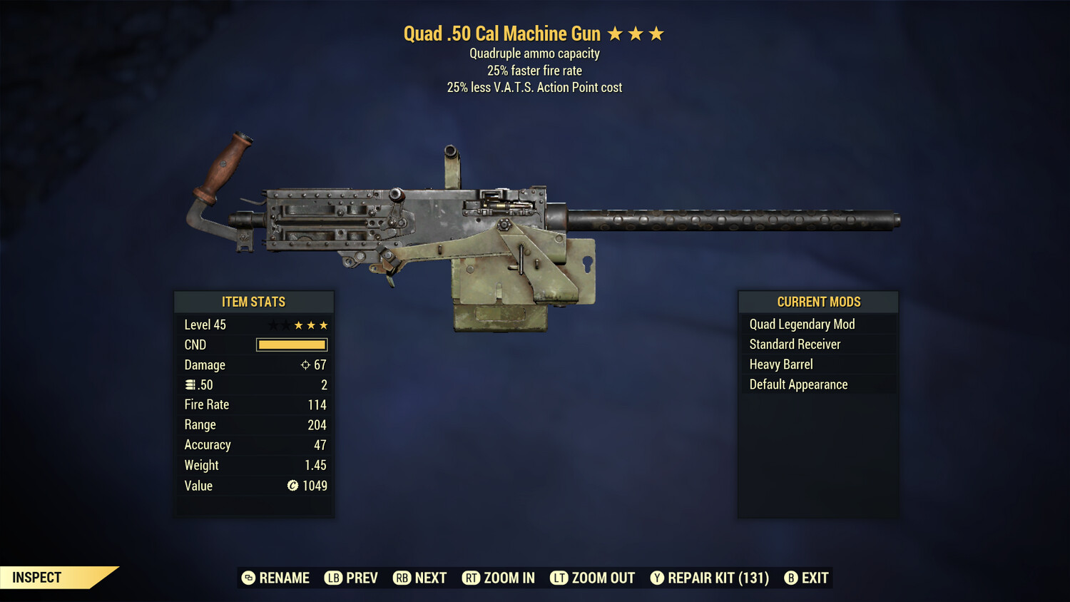 Quad 25/25 50-cal Machine Gun