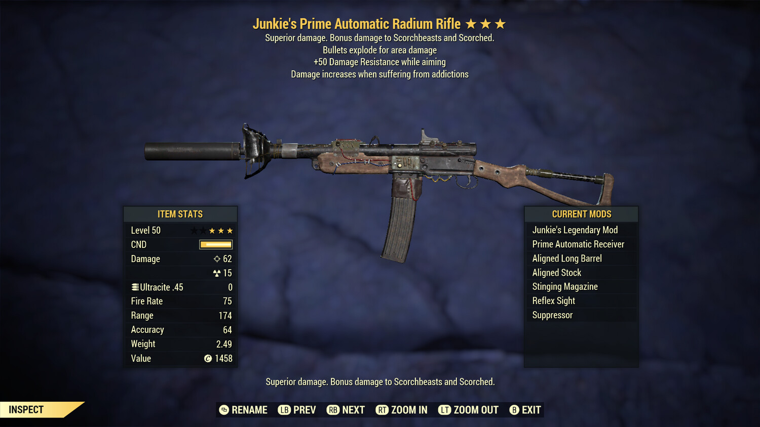 Legacy Junkie Explosive 50 Radium Rifle