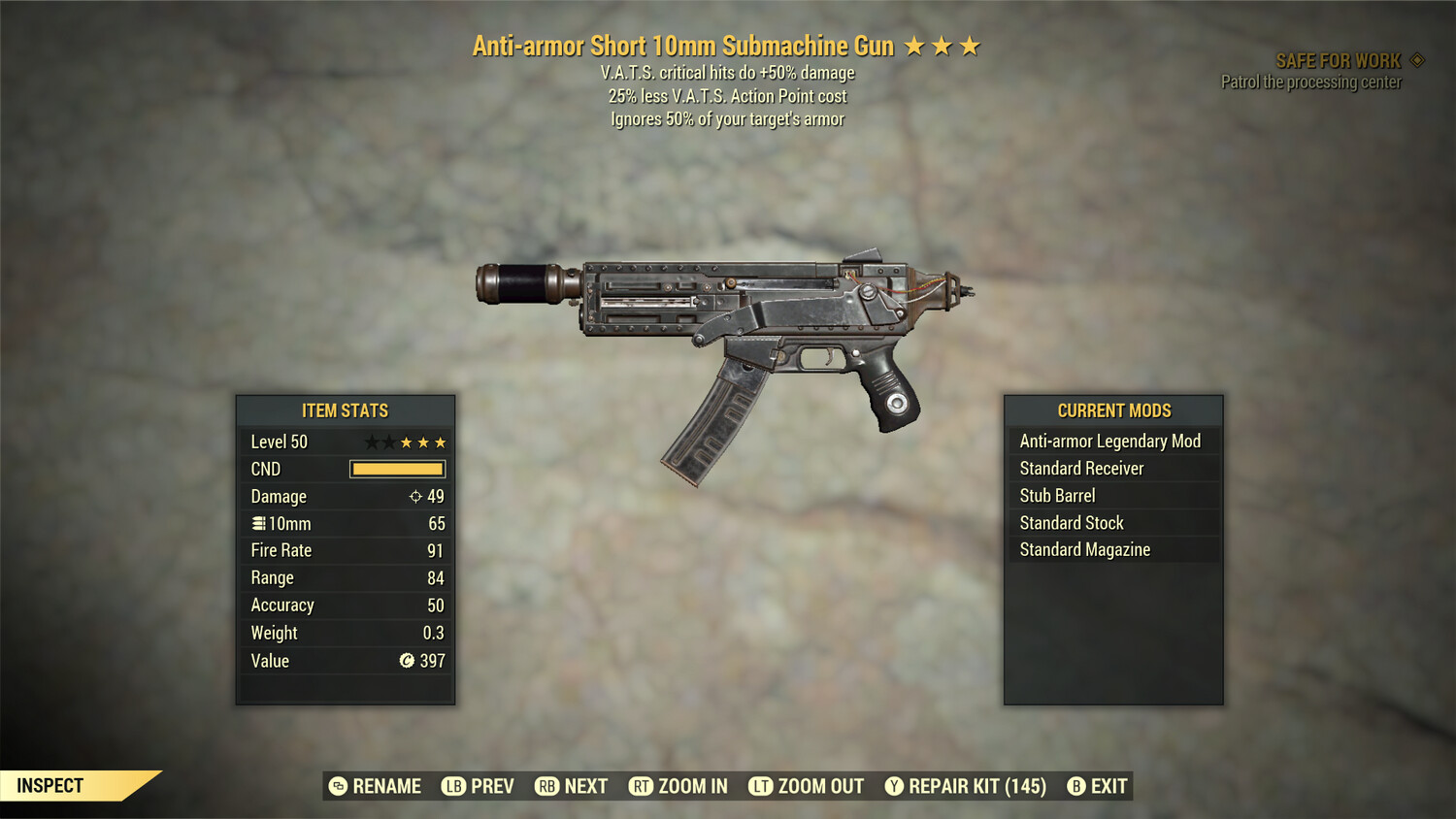 Anti Armor 50/25 10mm Submachine Gun