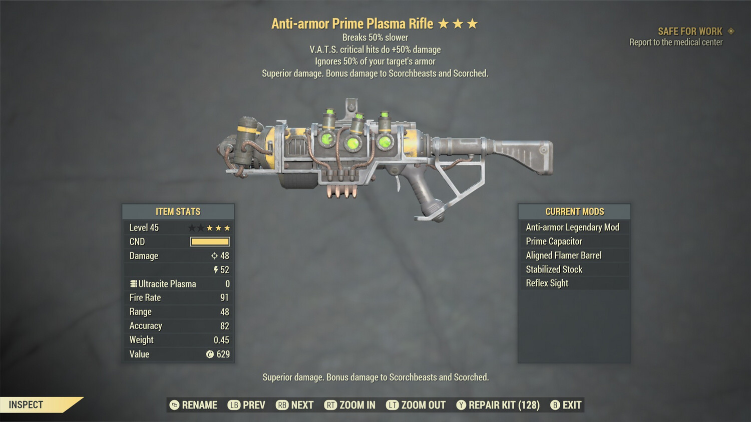 Anti Armor 50/Durability Plasma Rifle