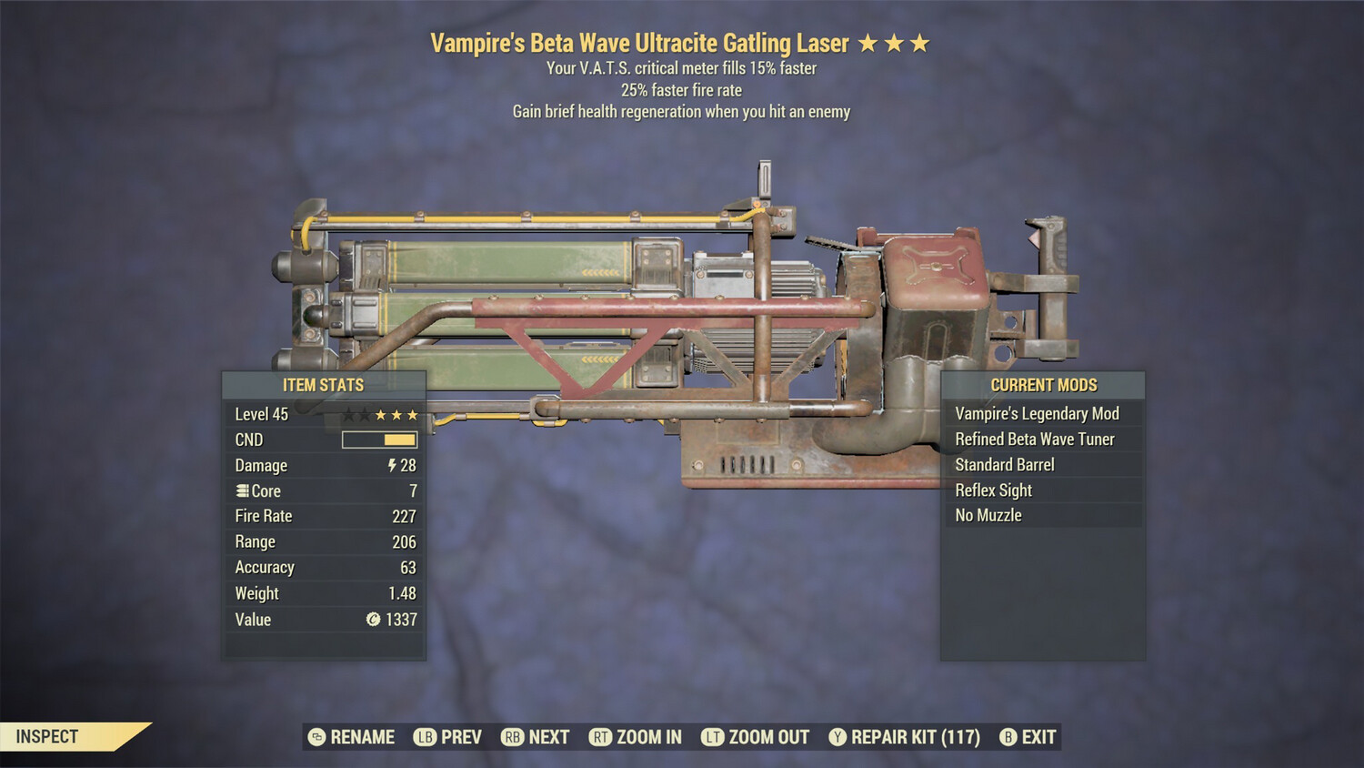 Vampire 25/15c Ultracite Gatling Laser