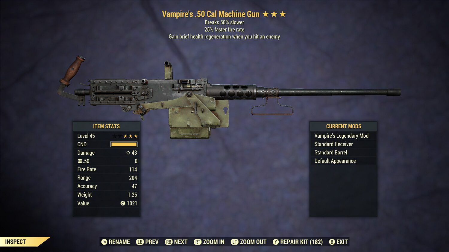 Vampire 25/Durability 50-cal Machine Gun
