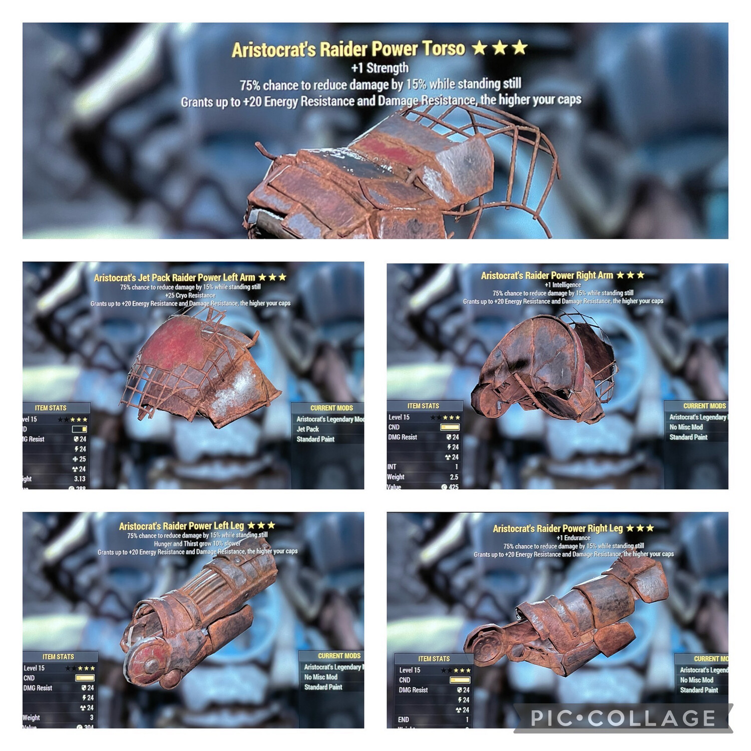 Aristocrat Sentinel Raider Set Lvl 15 (has Legacy Jetpack Limb)