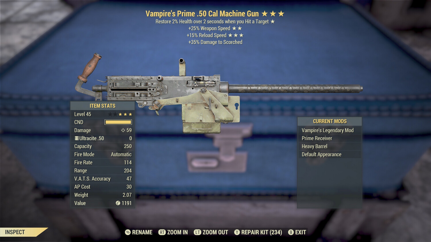 Vampire 25/15r 50-cal Machine Gun