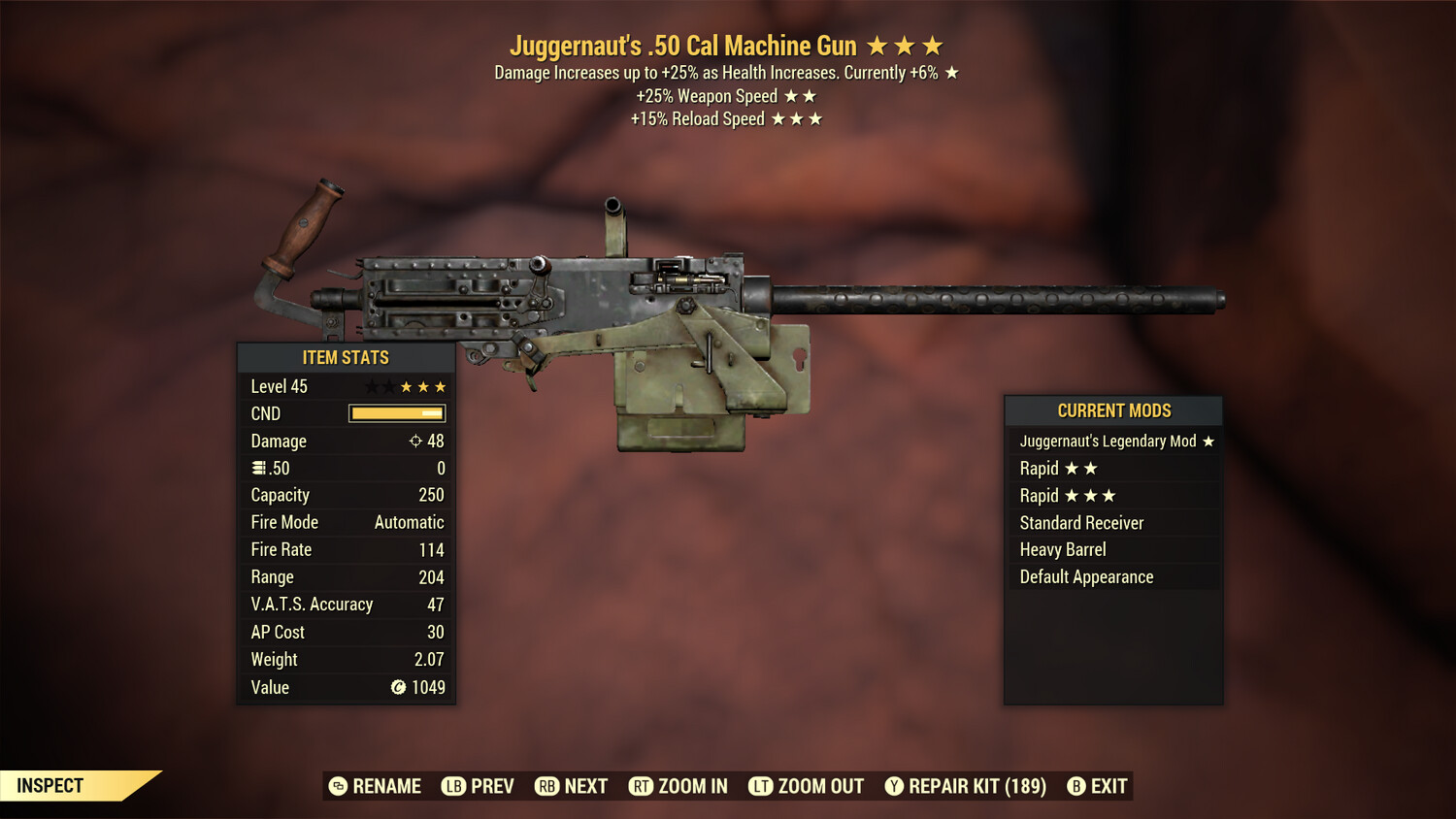 Juggernaut 25/15r 50-cal Machine Gun
