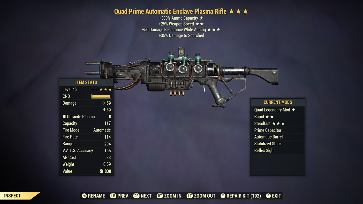 Quad 25/50 Enclave Plasma Rifle + Flamer Mod Box