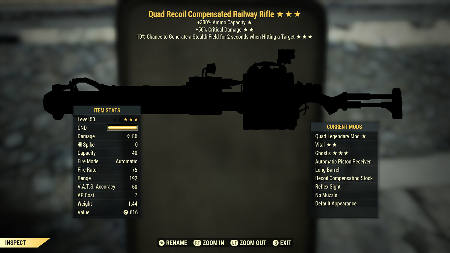 Quad 50/Stealth Railway Rifle