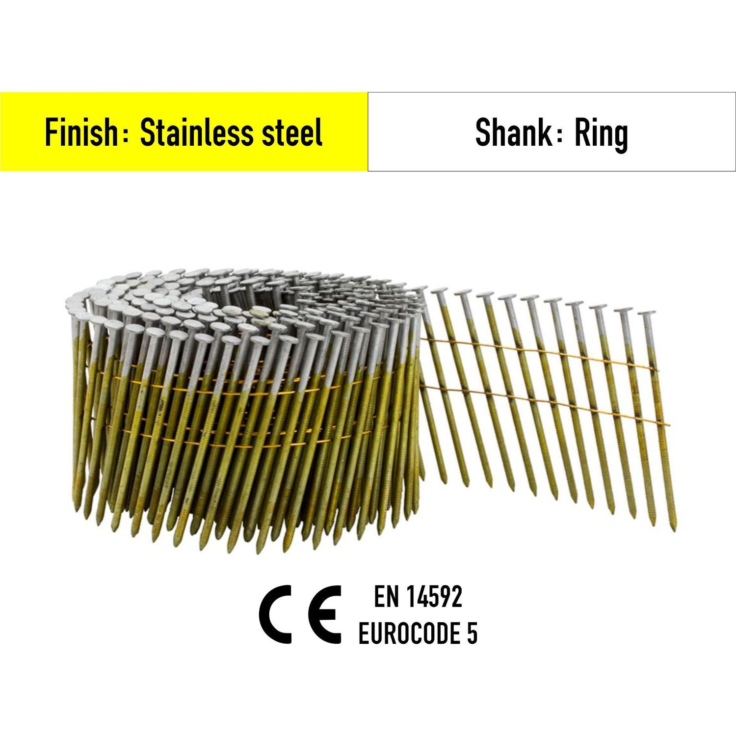 Wire-Collated Coil Nail - Stainless Steel